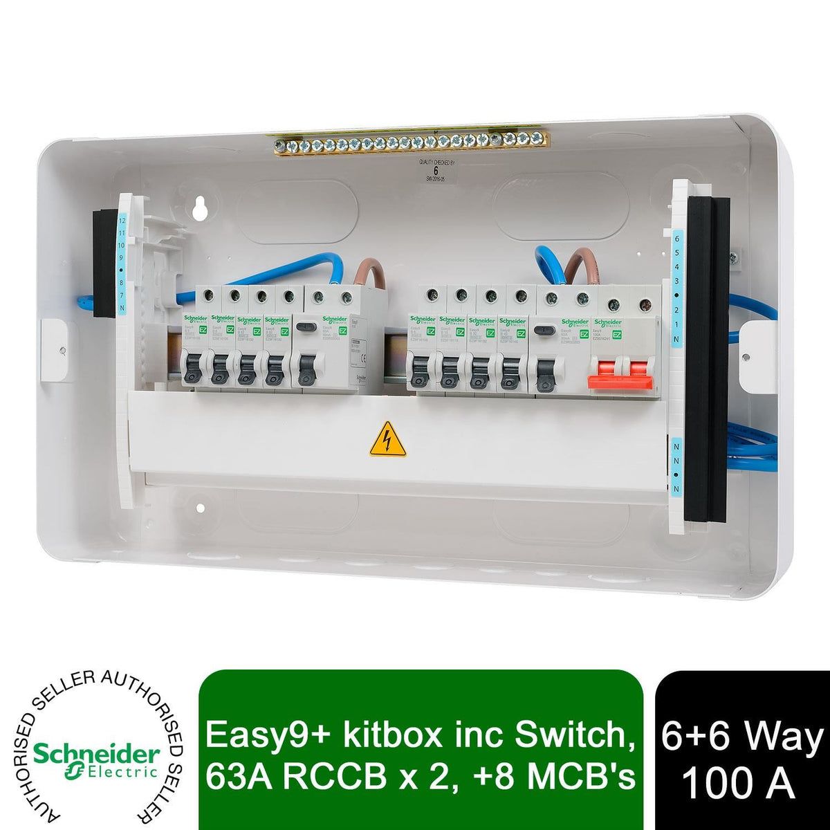 Schneider Electric Easy9+ EZ9ER6R6MRE Consumer Unit 6+6 100A 2x 63A RC – Avant Garde Brands