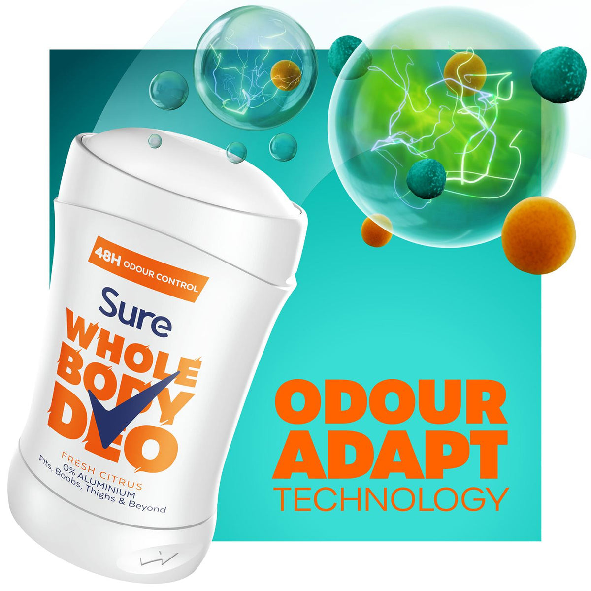 Sure Women Whole Body Deodorant Stick Fresh Citrus Aluminium Free 50ml ...