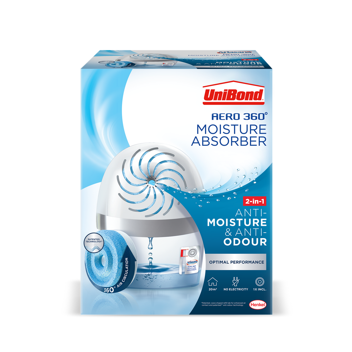 UniBond AERO 360º Moisture Absorber, Ultra-Absorbent Dehumidifier w/ R ...