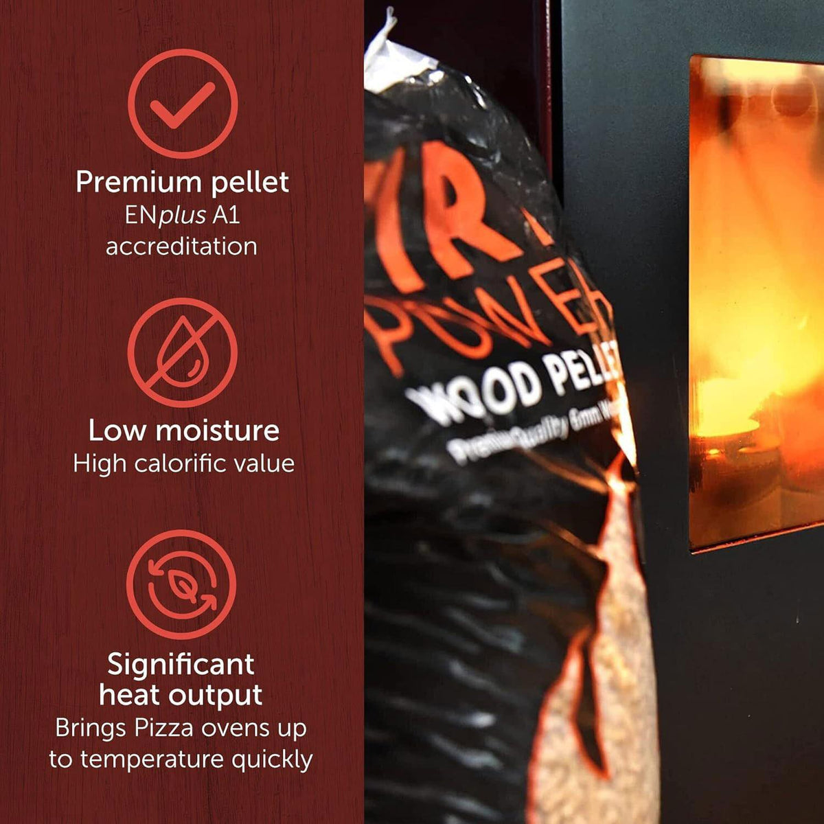 Firepower Softwood Pellets 15kg Low Moisture 6mm for Pizza Oven & Wood ...