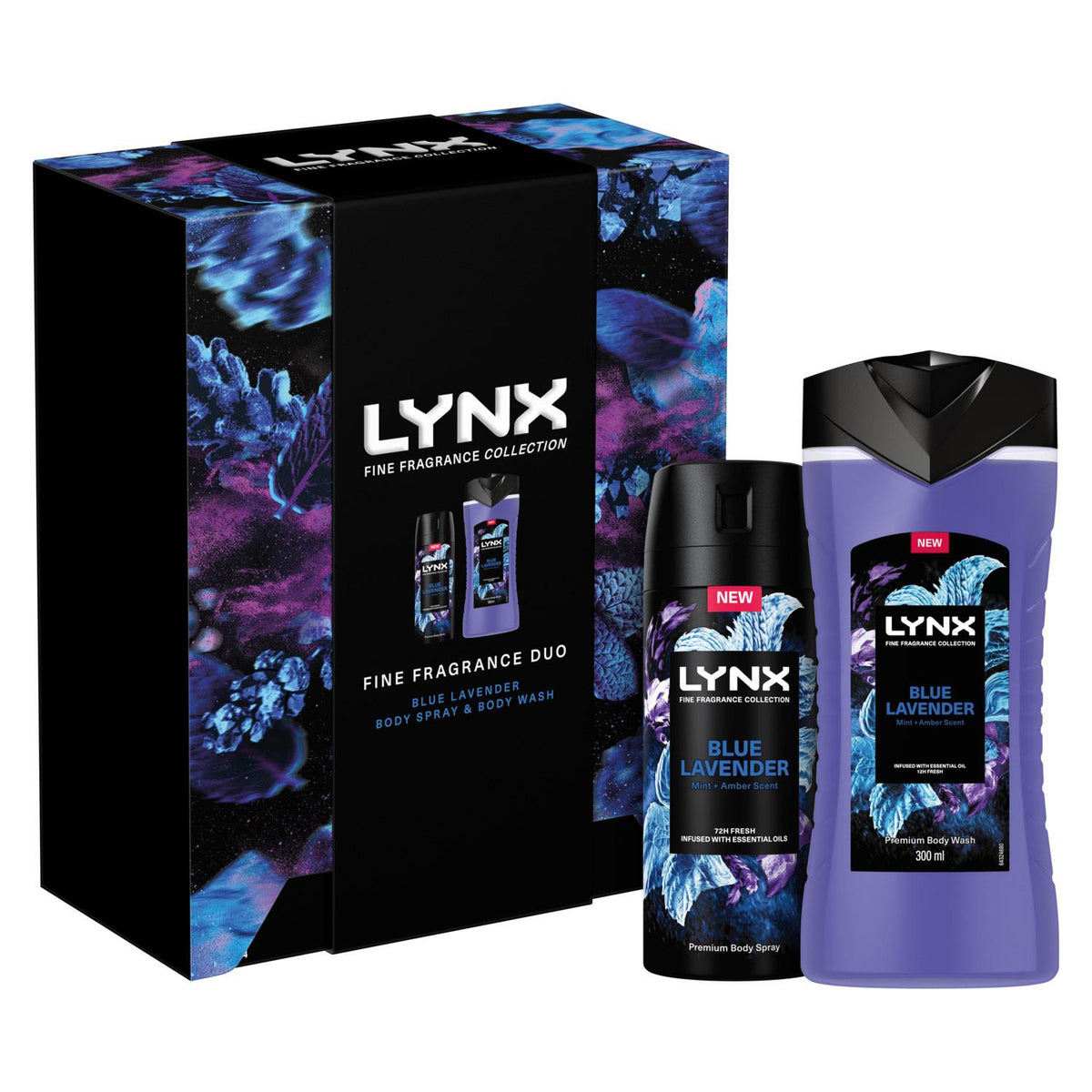 Lynx Fine Fragrance Duo Collection Blue Lavender 2 Pieces Gift Set for ...