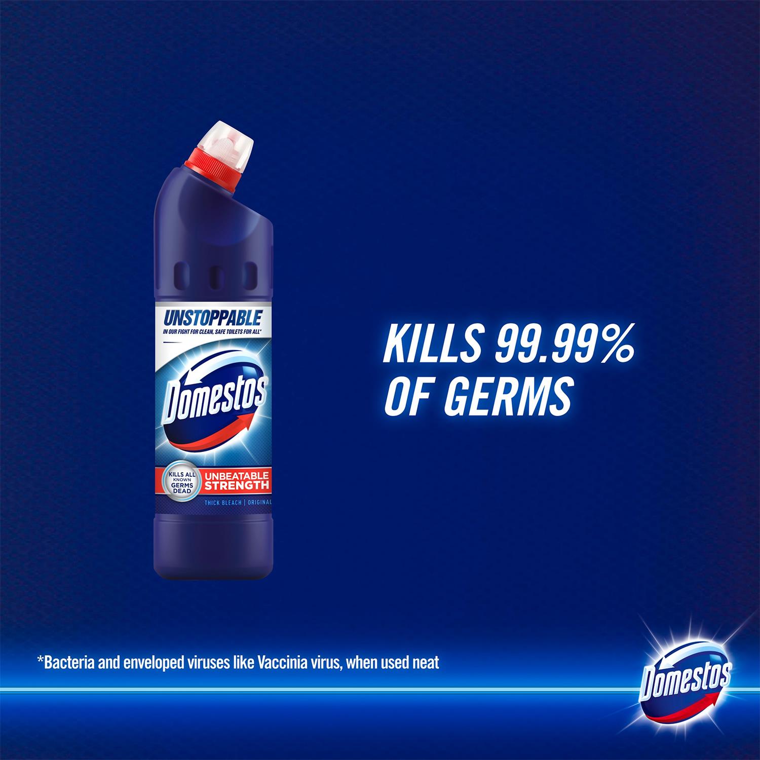 9pk of 750ml Domestos Unstoppable Unbeatable Strength Original Thick B ...