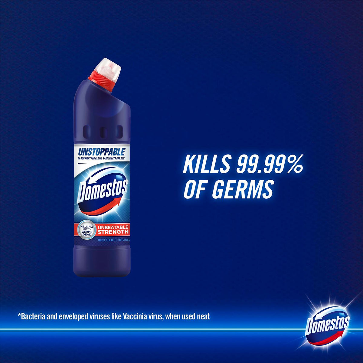 9pk of 750ml Domestos Unstoppable Unbeatable Strength Original Thick B ...