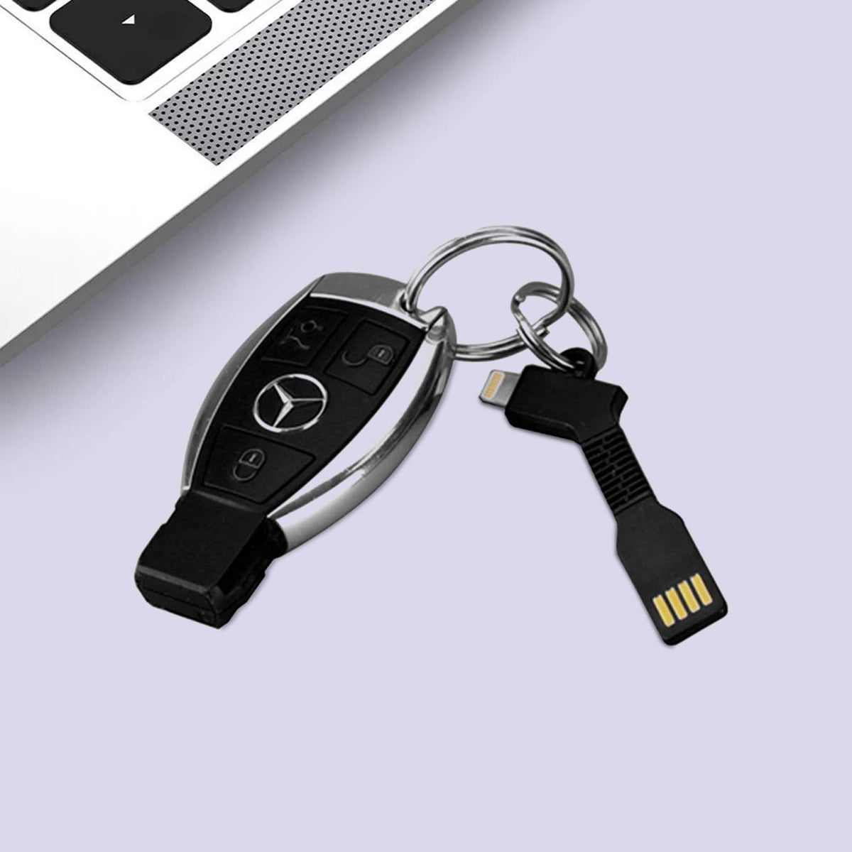 Aquarius 2 in 1 Keychain with Micro USB Charging & Data Cable, Black ...