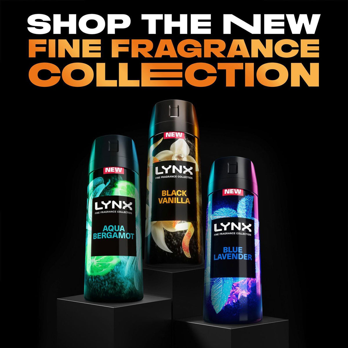 Lynx Fine Fragrance Black Vanilla Bundle Premium Body Wash,Spray & Sti ...