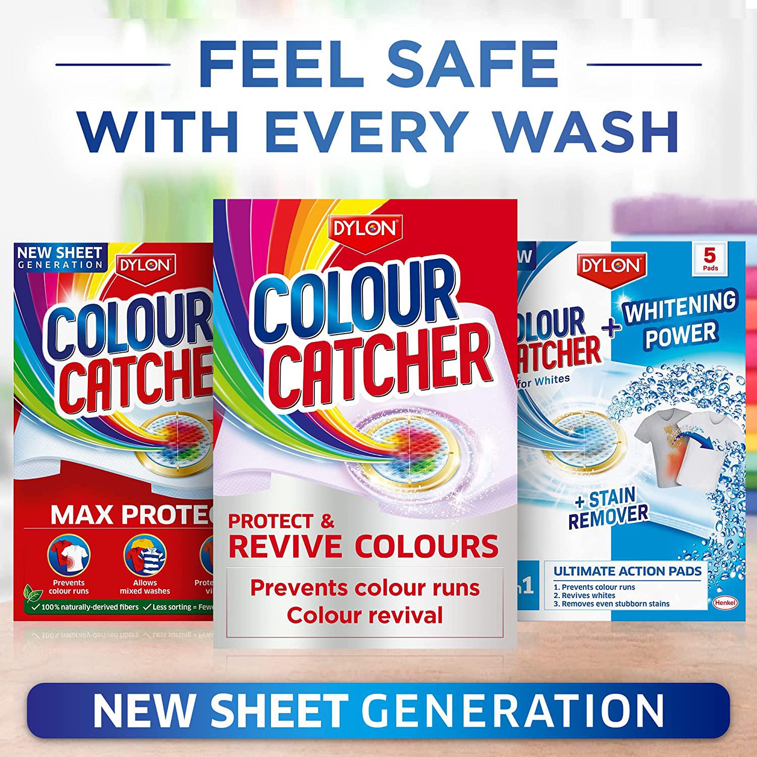 Dylon Colour Catcher 2in1 Protect & Revive Laundry Washes, 50 Sheets ...