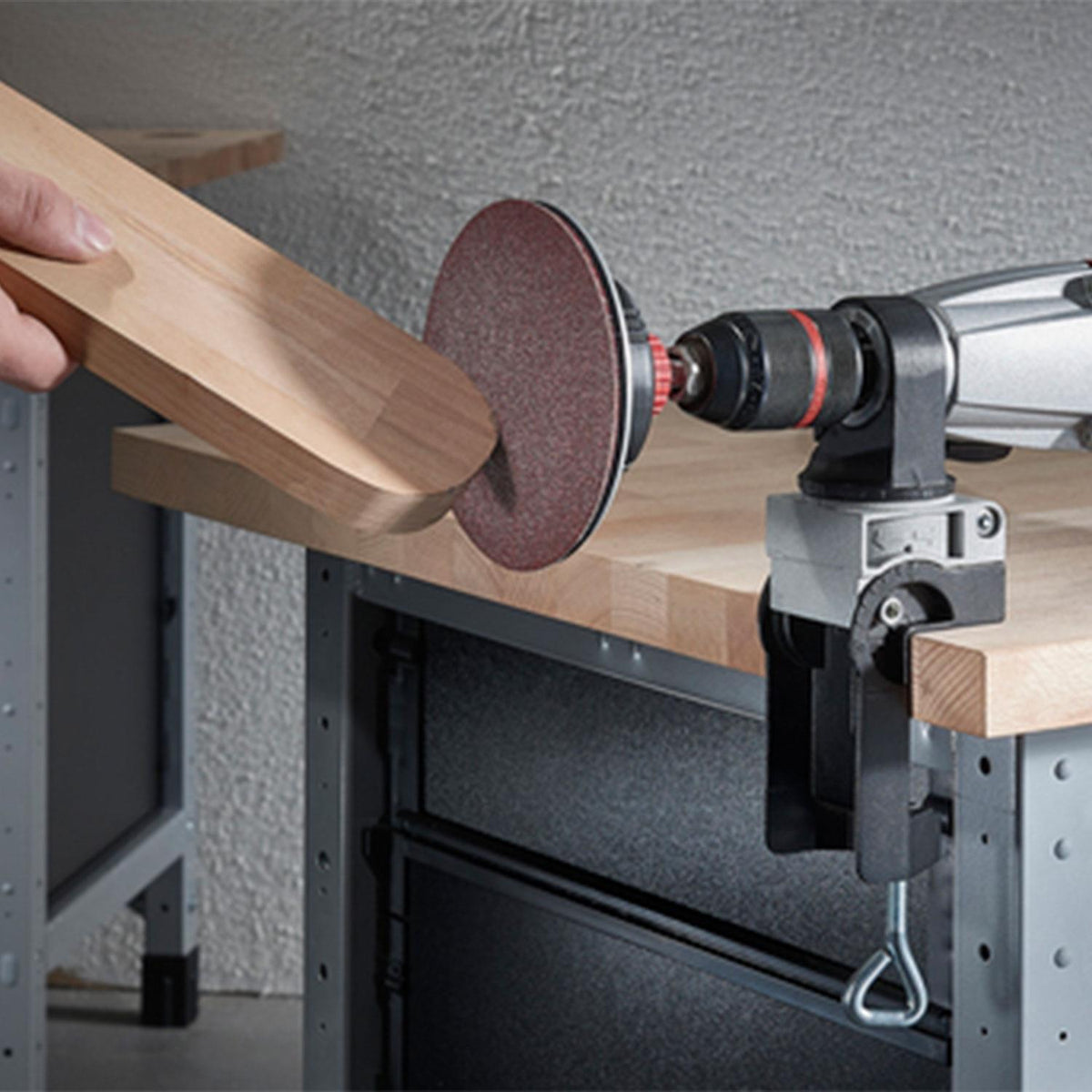 wolfcraft Stationary Sanding Set for Power Drills to Use Drill as Sand ...