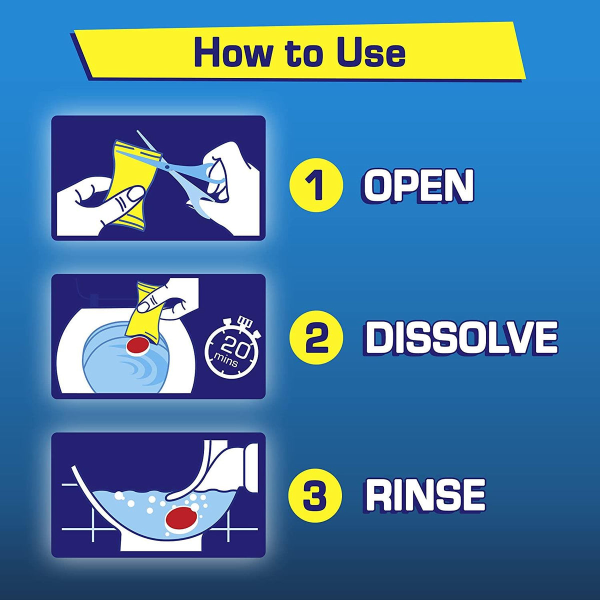 Bloo Power Toilet Fizz Tabs, Drain Deep Cleaning Bad Odour, 8 x 25g ...