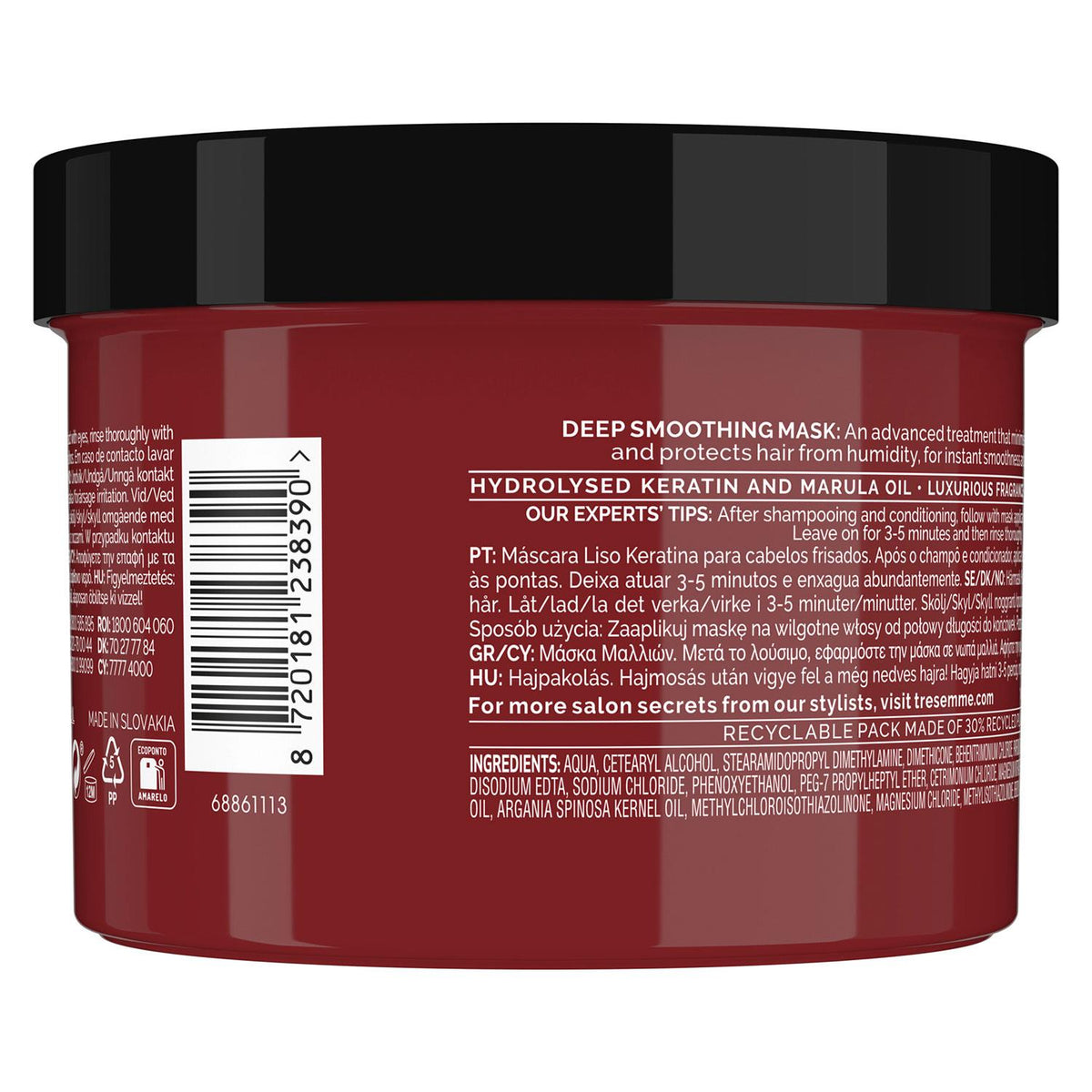 TRESemme Keratin Smooth Deep Smoothing Mask with Hydrolysed Keratin, 4 ...