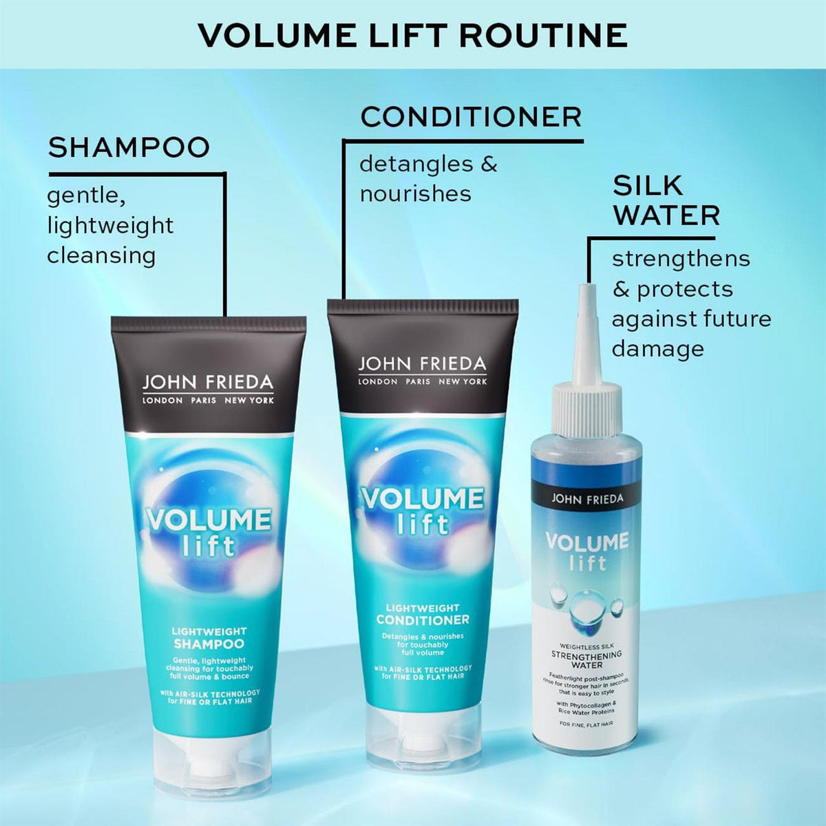 John Frieda Volume Lift Fine Hair Volume Enhancer Strengthening Water ...