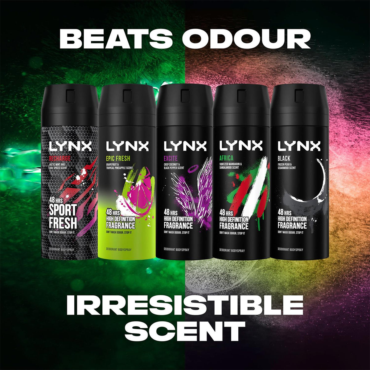 Lynx Body Sprays Multi Fragrance Edition 48H Fresh 5Pcs Gift Set for H ...