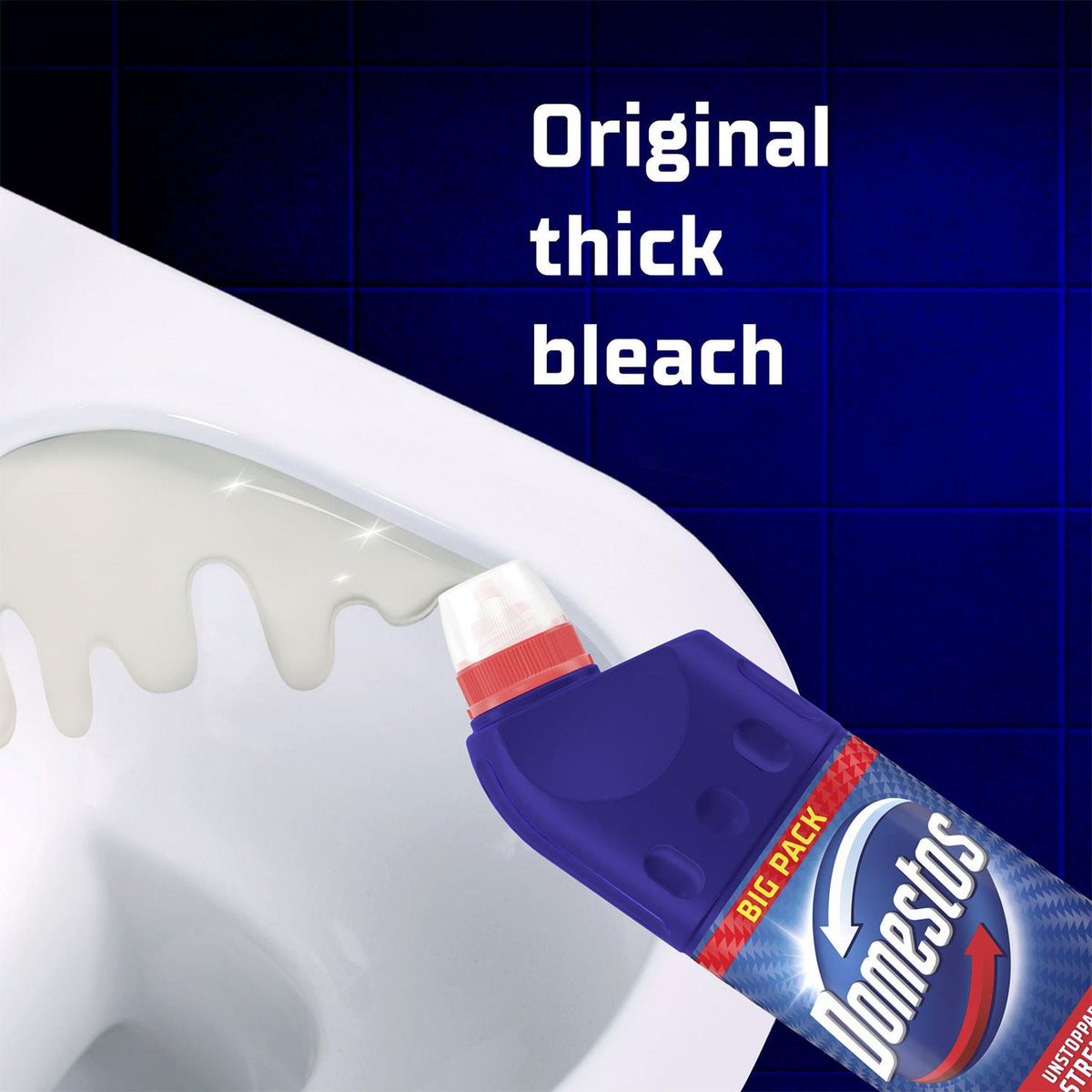 Domestos Thick Original Bleach Powerful Disinfectant Kills 99.9% Germs ...