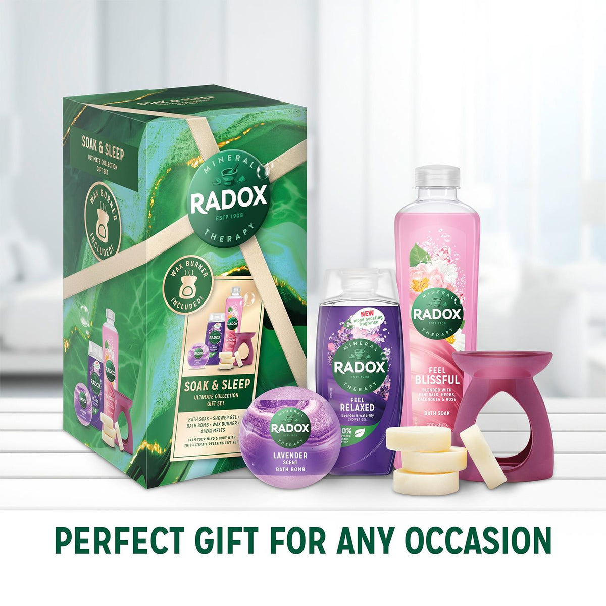 Radox Soak & Sleep ShowerGel, BathSoak & BathBomb Gift Set for Her w ...