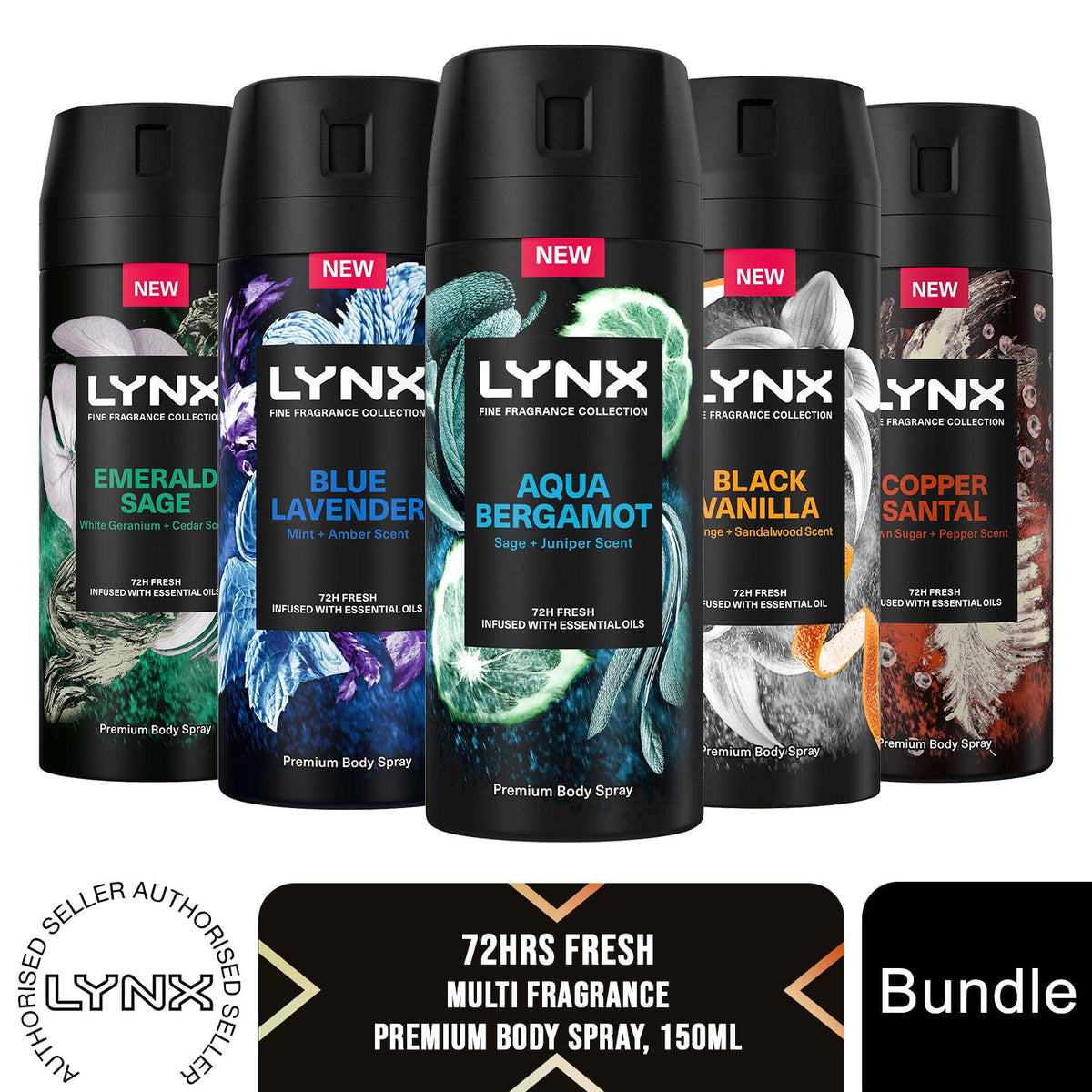 Lynx Fine Fragrance Collection 72H Fresh Premium Deodorant Body Spray ...