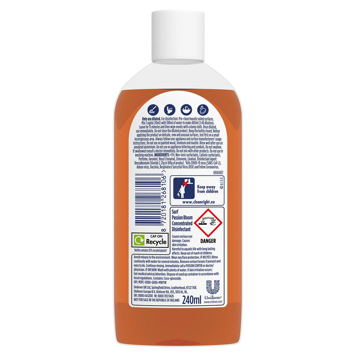 Surf Concentrated Disinfectant Multi-Purpose Cleaner Kills 99.99% Bact ...