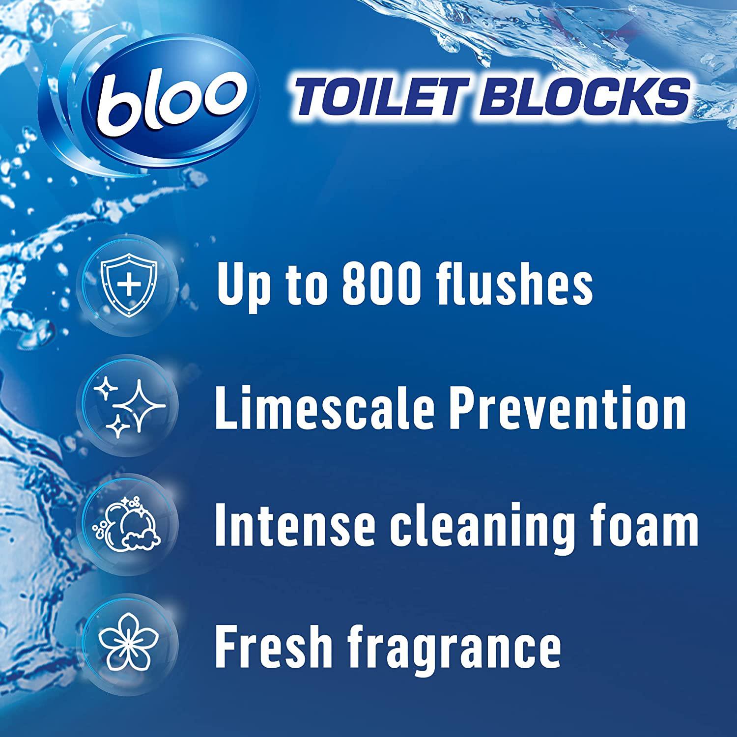 Bloo Toilet Rim Blocks Limescale Prevention with 2in1 Cleaning Foam, 2 ...