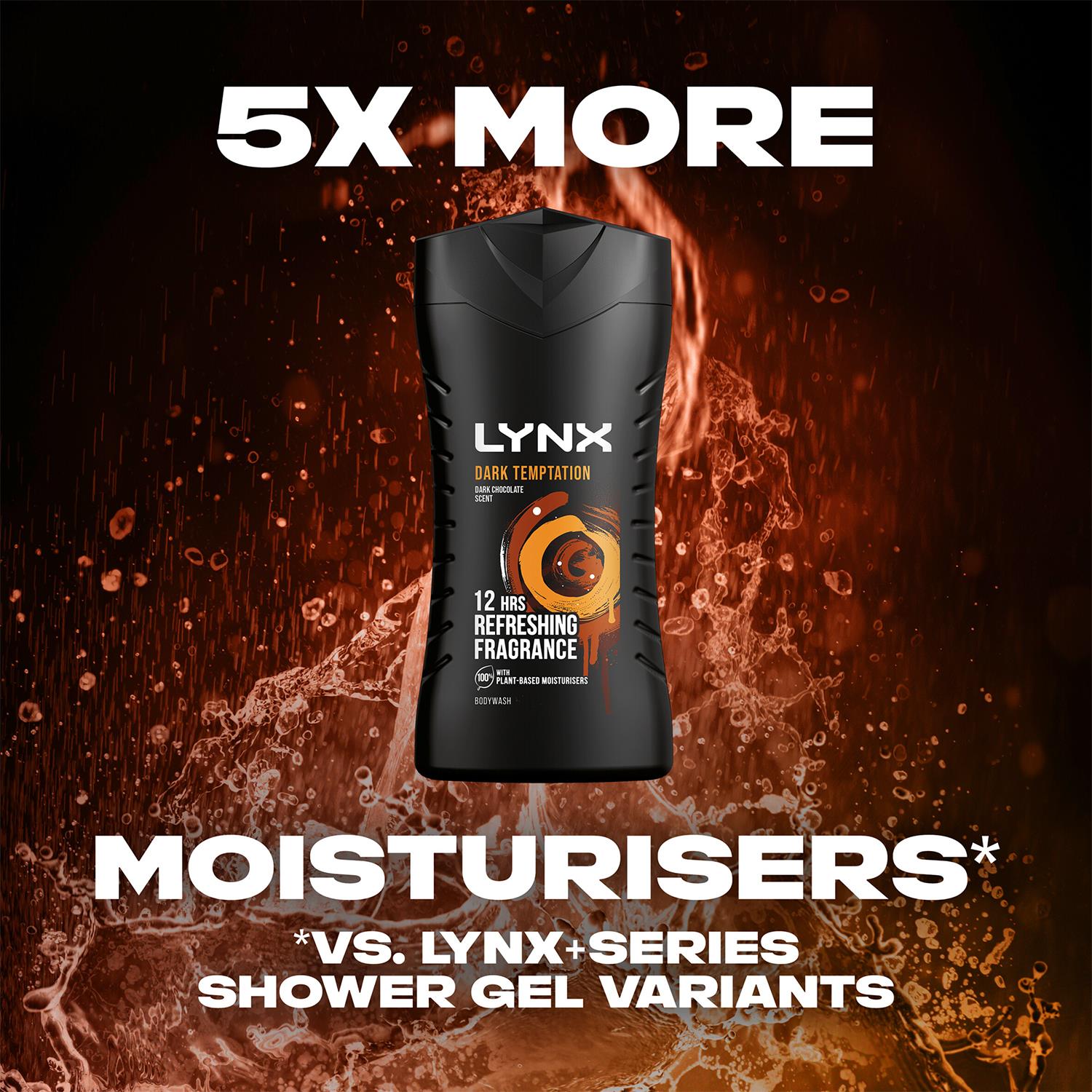 Lynx Dark Temptation 12-H Refreshing Fragrance Shower Gel Body Wash, 1 ...