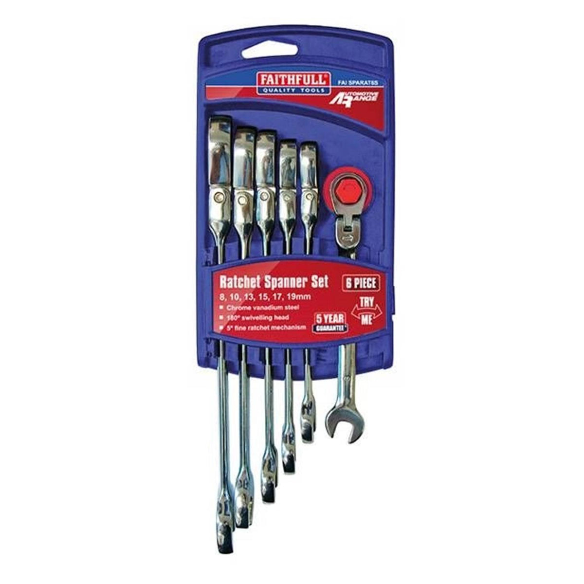 Ratchet Combination Spanner Flex Head Set, 6 Piece – Avant Garde Brands