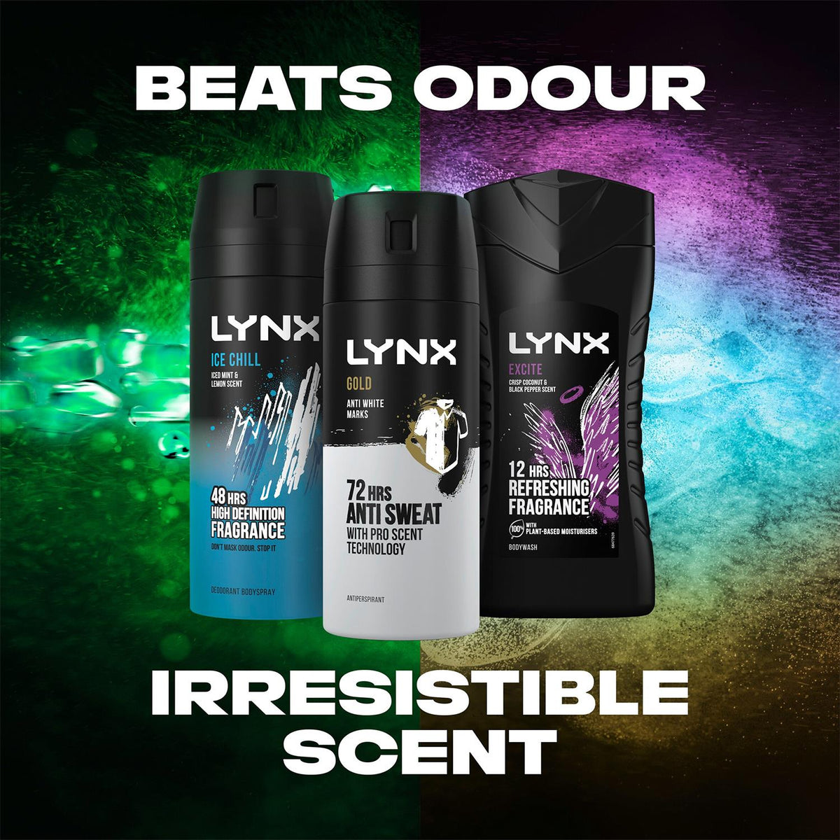 Lynx Gold, Excite & Ice Chill Bath & Body 3Pcs Gift Set for Him w/ Bod ...