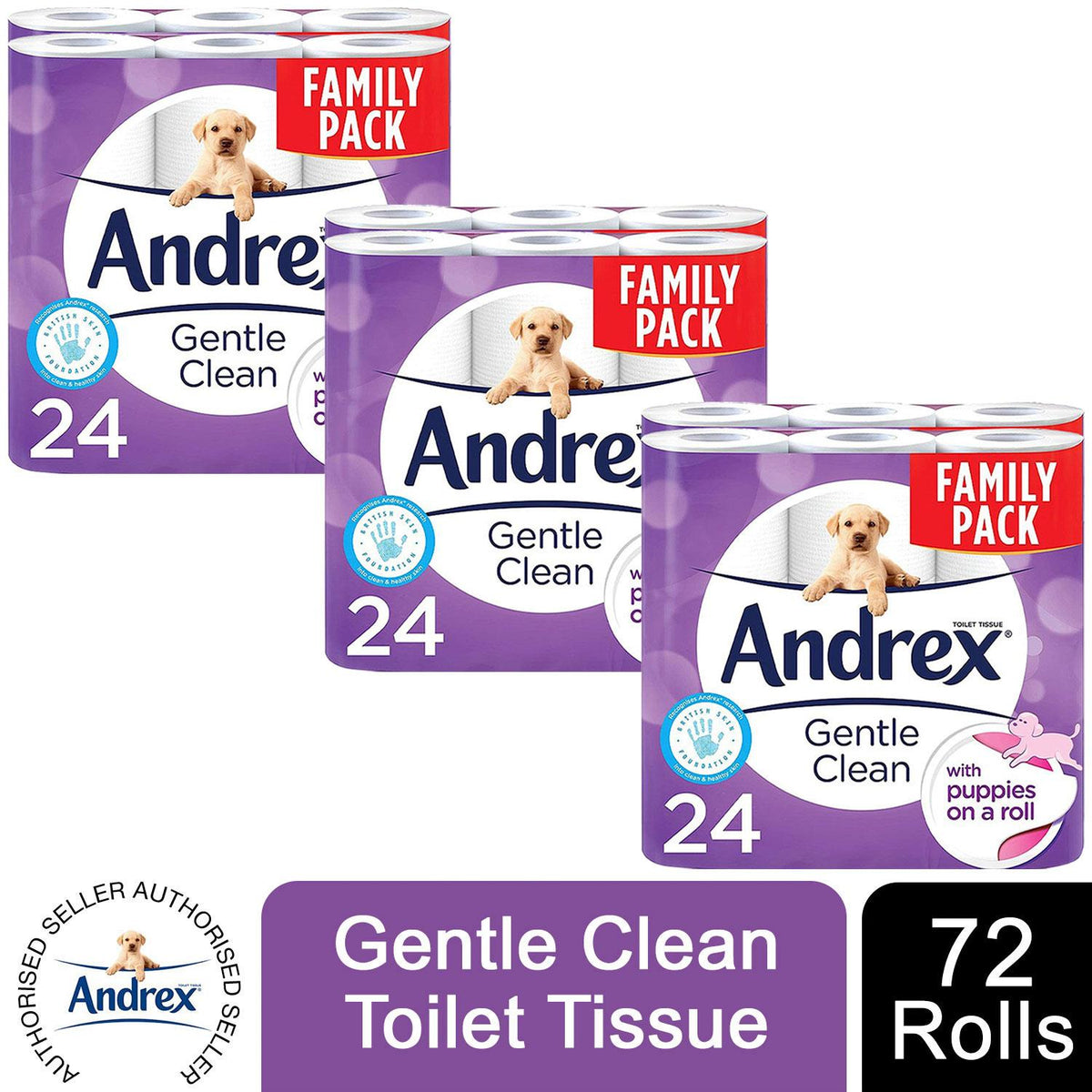 Andrex Toilet Roll Skin Kind, Gentle Clean, Classic or Supreme Quilts ...