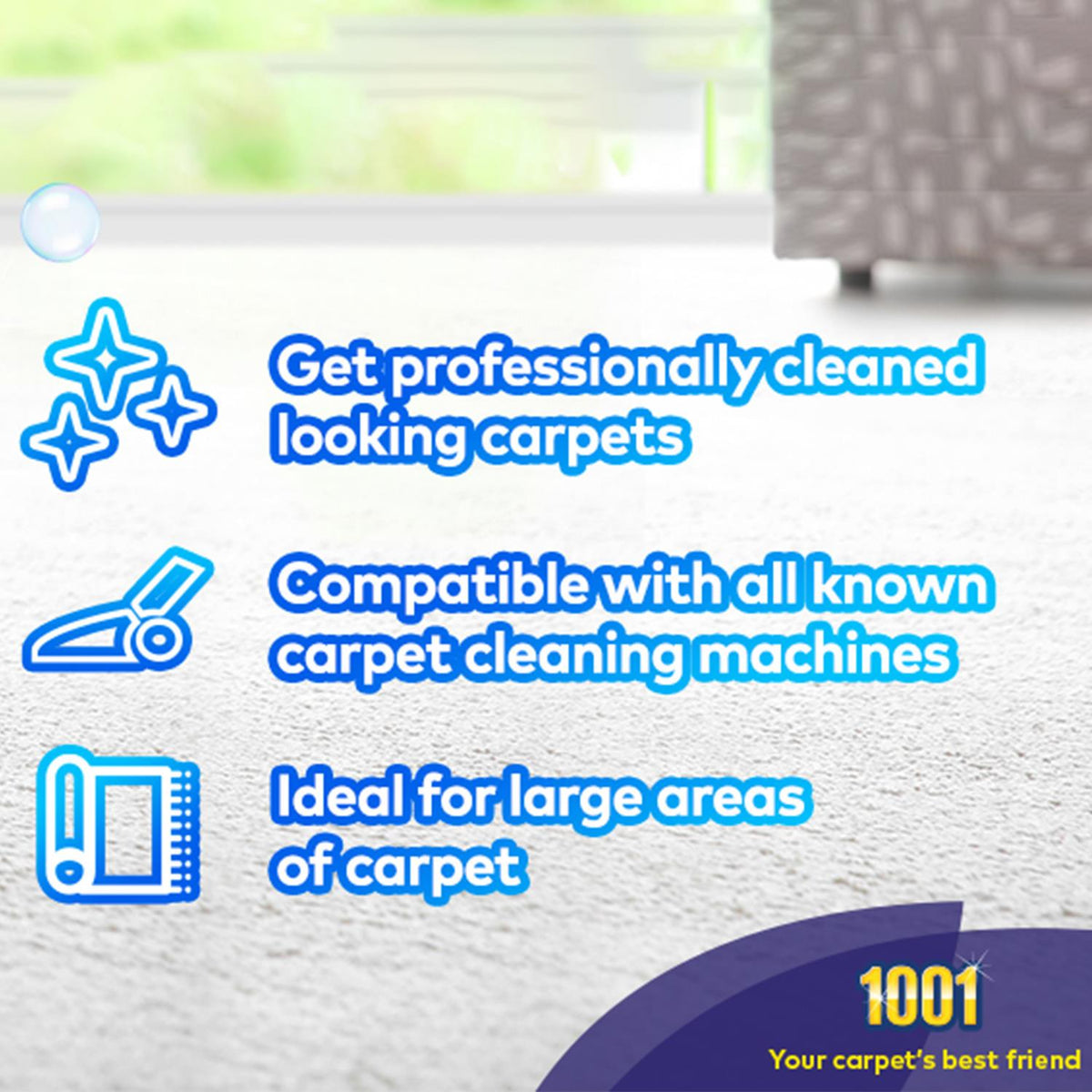 1001 Carpet Cleaning Machine Solution 500ml x6, Compatible with All Ma ...
