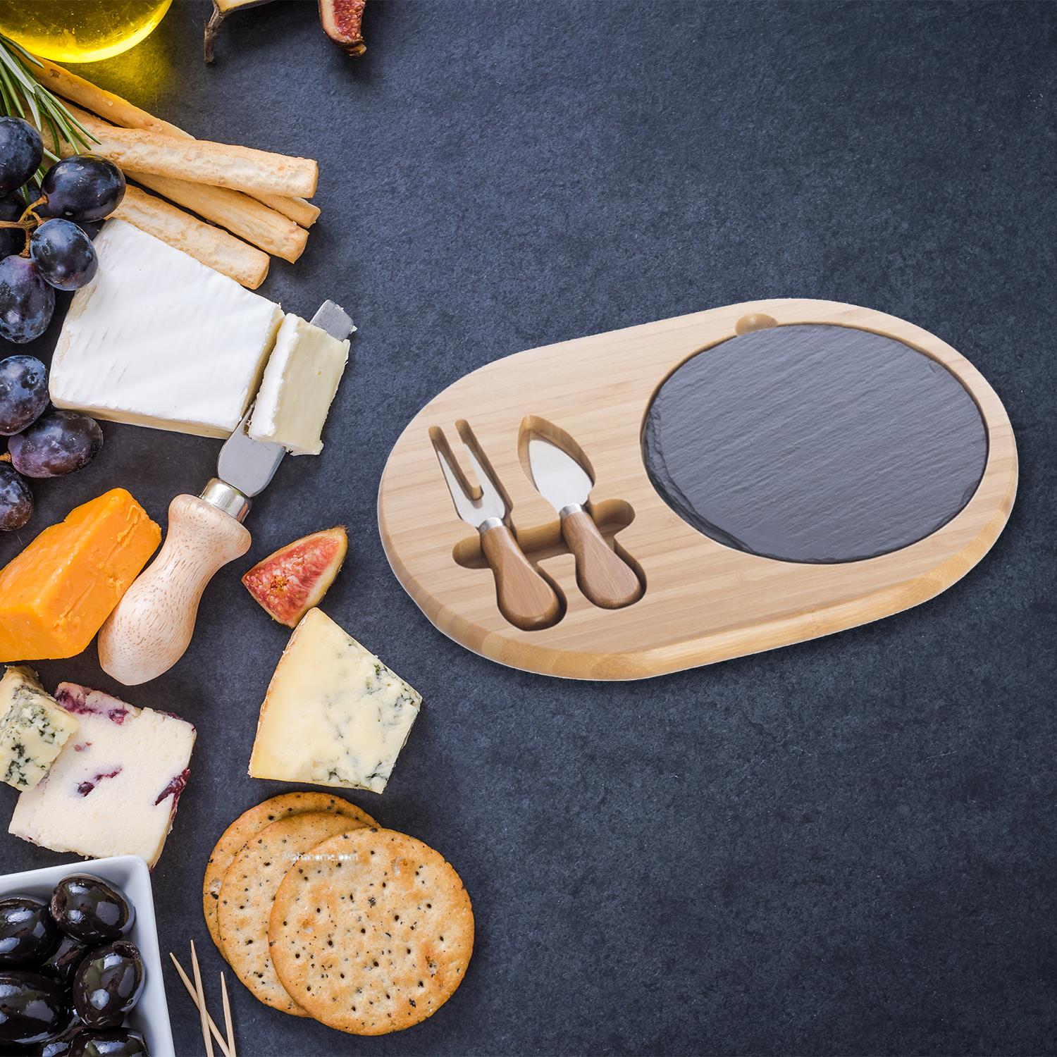 Viners Bamboo & Slate Cheese Board and Knives Set – Avant Garde Brands