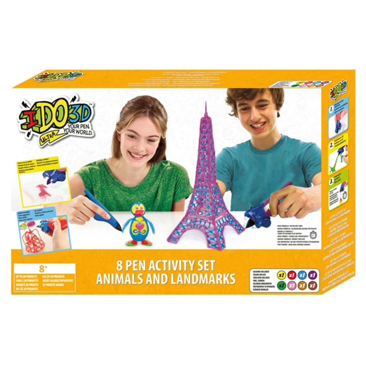 IDO3D Ultra Your Pen Tour World 8 Pen Activity Set Animals and Landmar ...