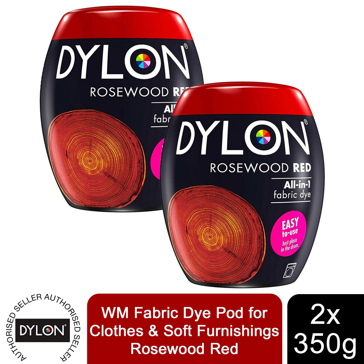 DYLON Washing Machine Fabric Dye Pod, Rosewood Red, 2 Packs of 350g ...