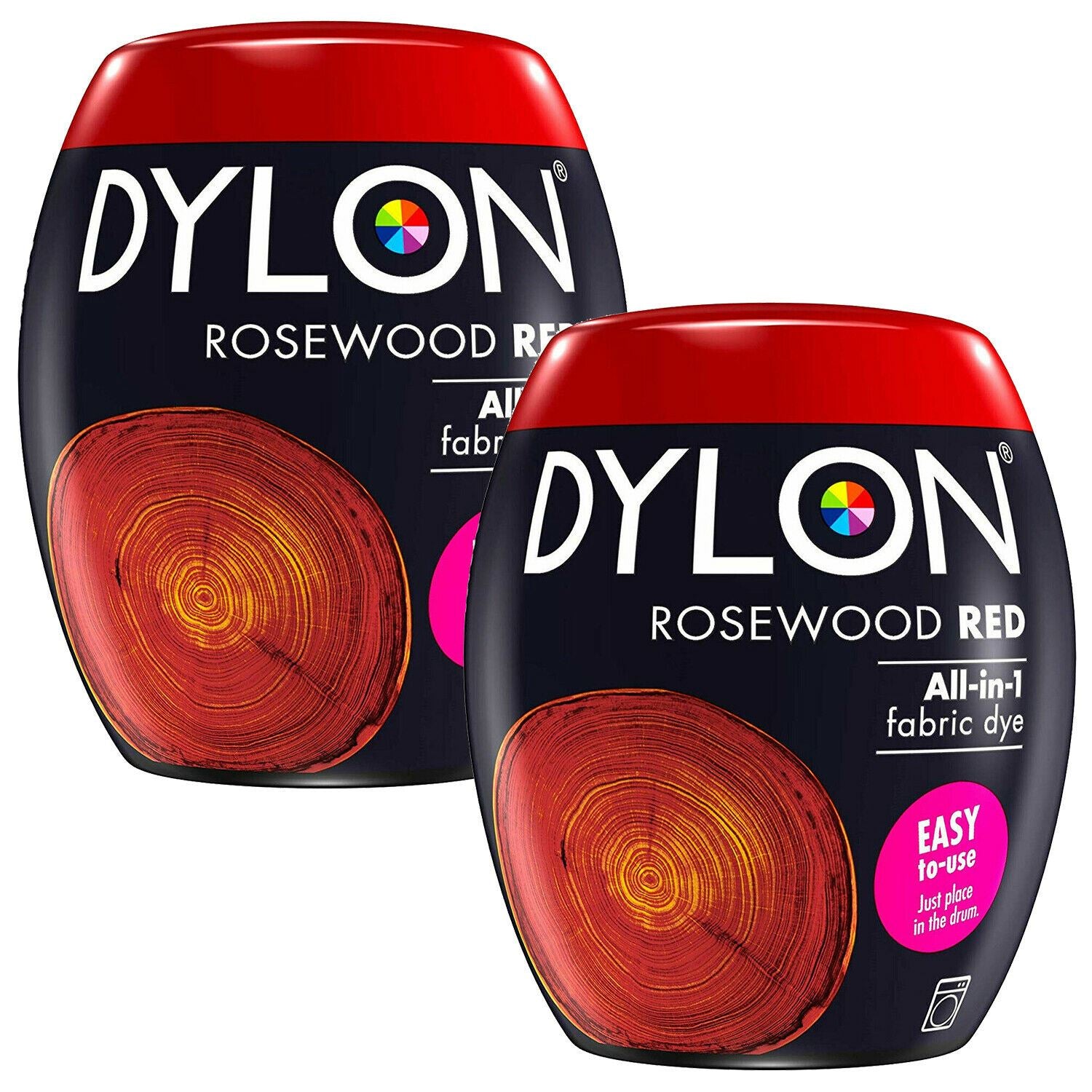 DYLON Washing Machine Fabric Dye Pod, Rosewood Red, 2 Packs of 350g ...
