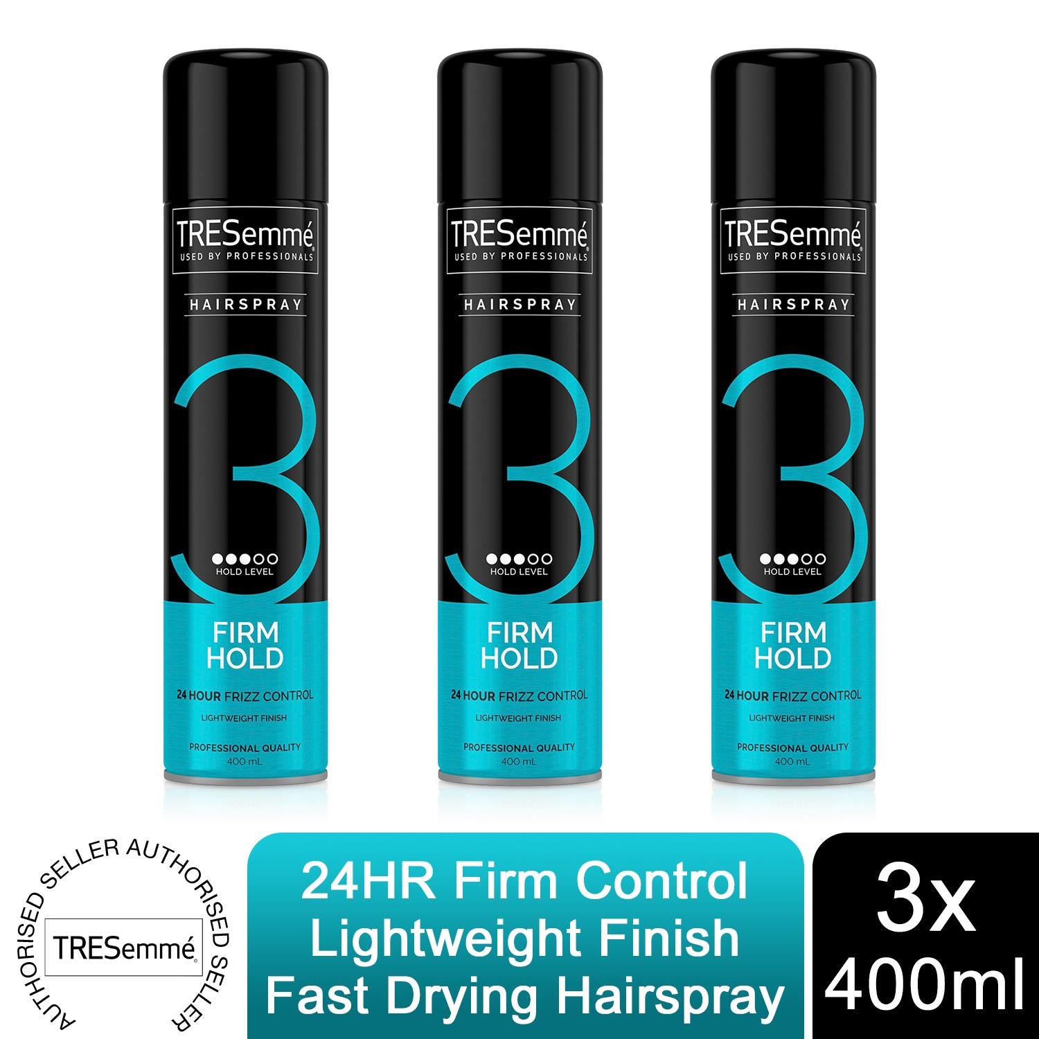 TRESemme 24 Hour Frizz Control Hair Spray, Firm Hold, 3 Pack, 400ml ...
