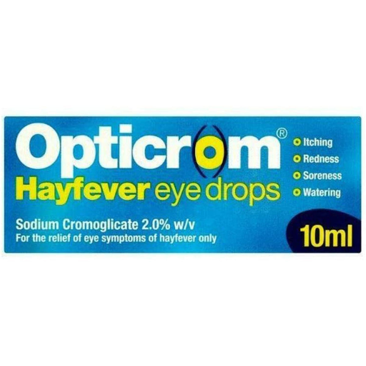 2pk Opticrom Hayfever & Allergy Eye Drops with Sodium Cromoglicate 2.0 ...