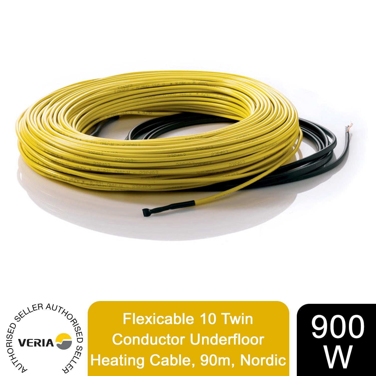 Veria Flexicable 10 Twin Conductor Underfloor Heating Cable, 900W, 90m ...