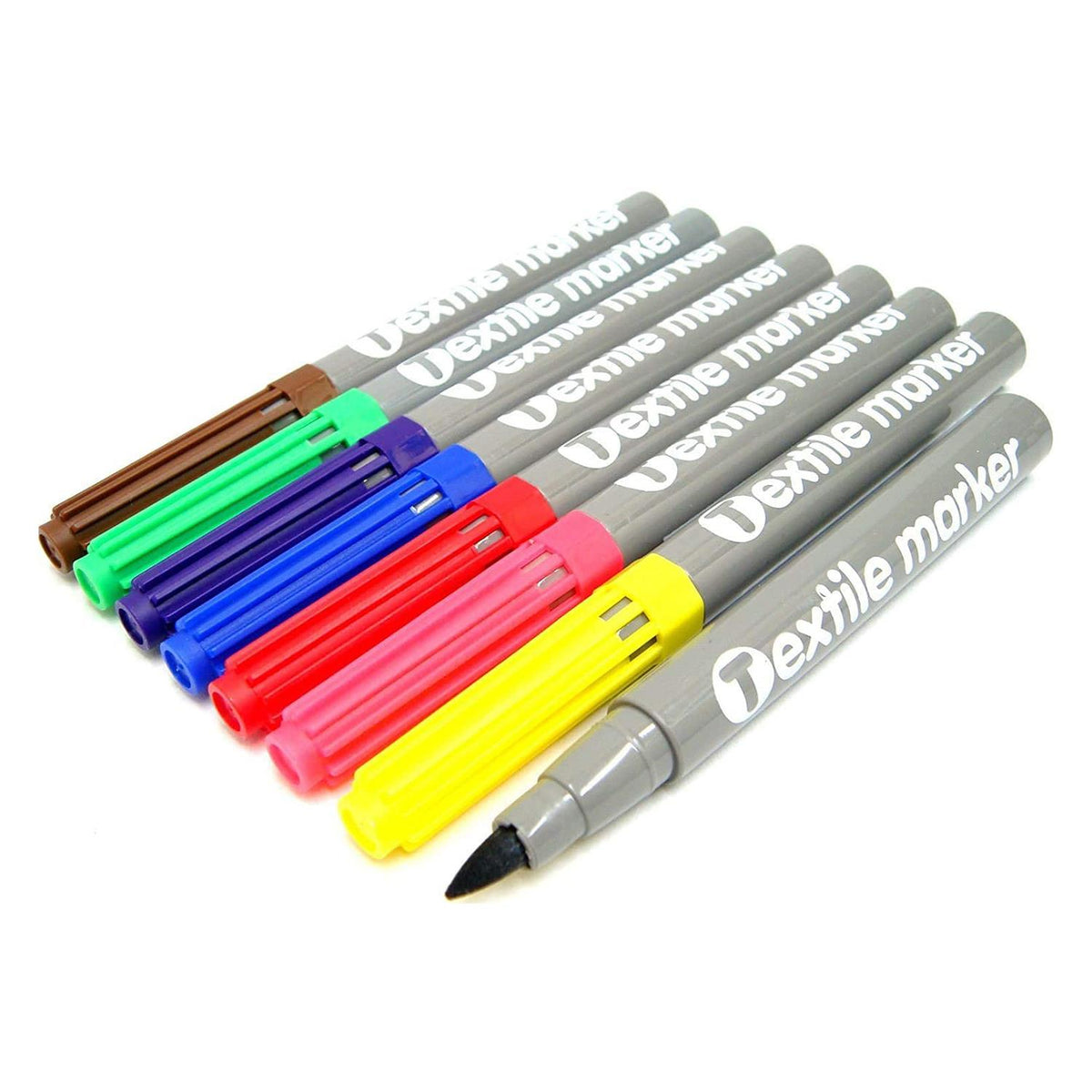 Textile 8 Assorted Coloured Textile Fabric Markers with 4.8mm Bullet B ...
