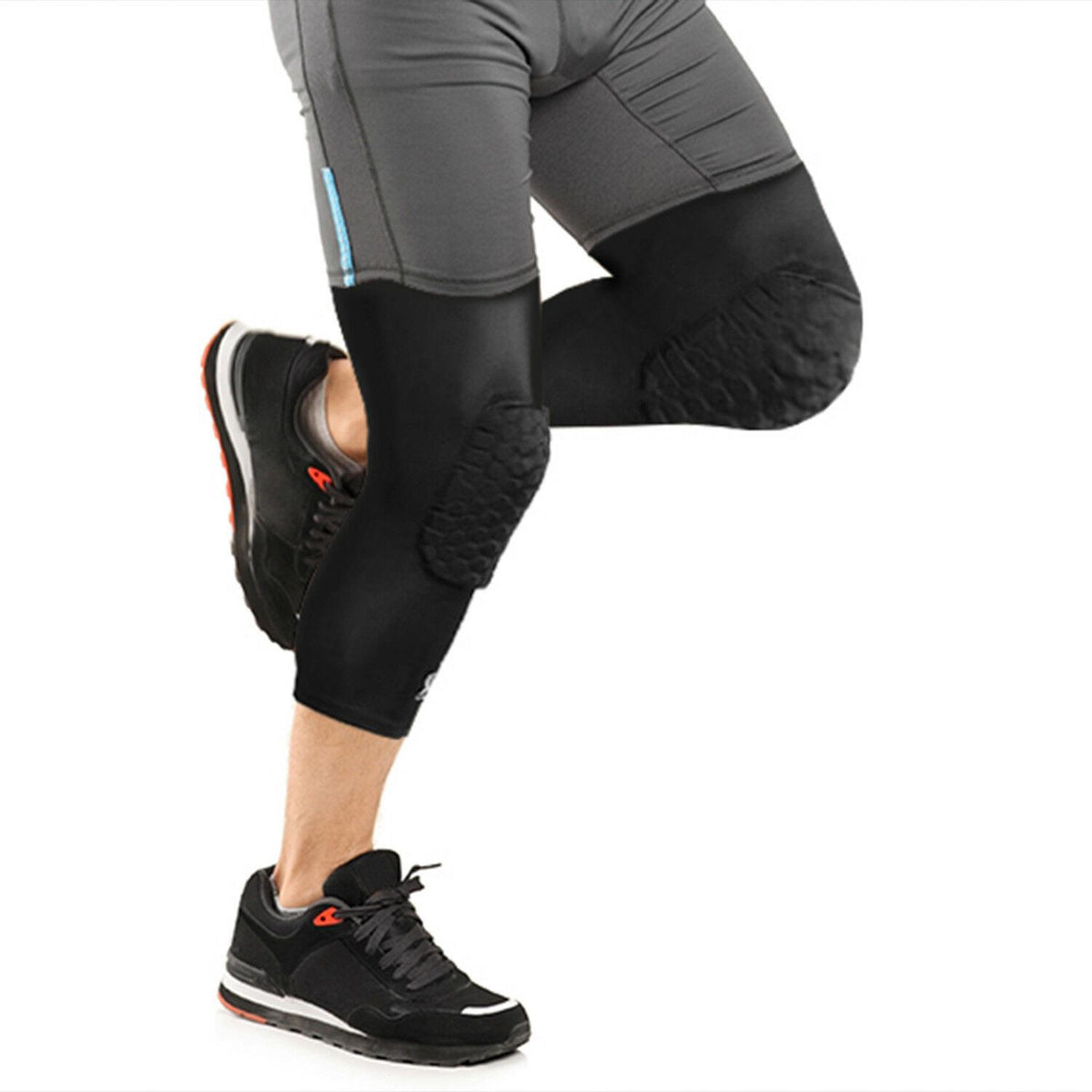 Hex Knee Pad Compression Single Leg Support Protector Sleeve - Black ...