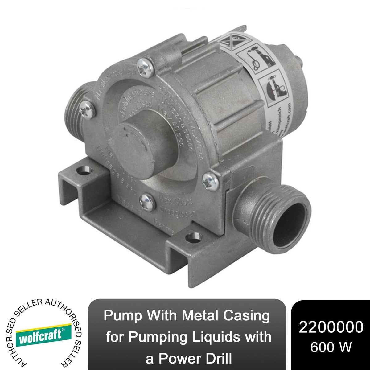 wolfcraft Pump With Metal Casing for Pumping Liquids with a Power Dril ...