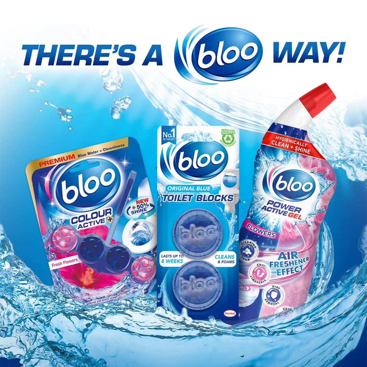 Bloo In Cistern Toilet x3 Blocks Original Blue, 114g Anti-Limescale, 3 ...