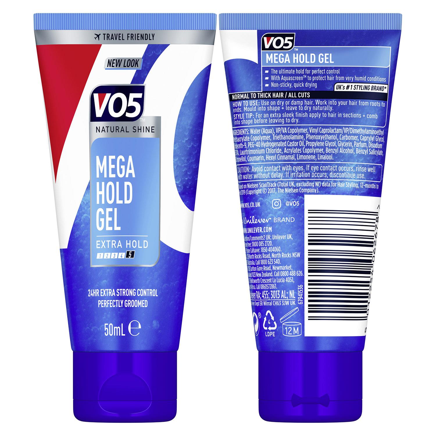 VO5 Mega Hold 24hr Extra Control Travel-Friendly Styling Gel 50ml Pack – Avant Garde Brands