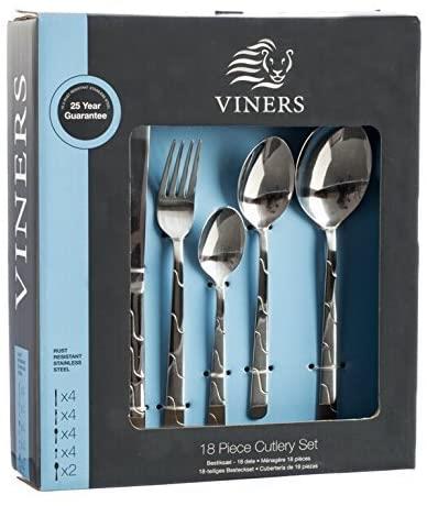 Viners Philips 18pc Stainless Steel Minimalistic Design Cutlery Set fo ...