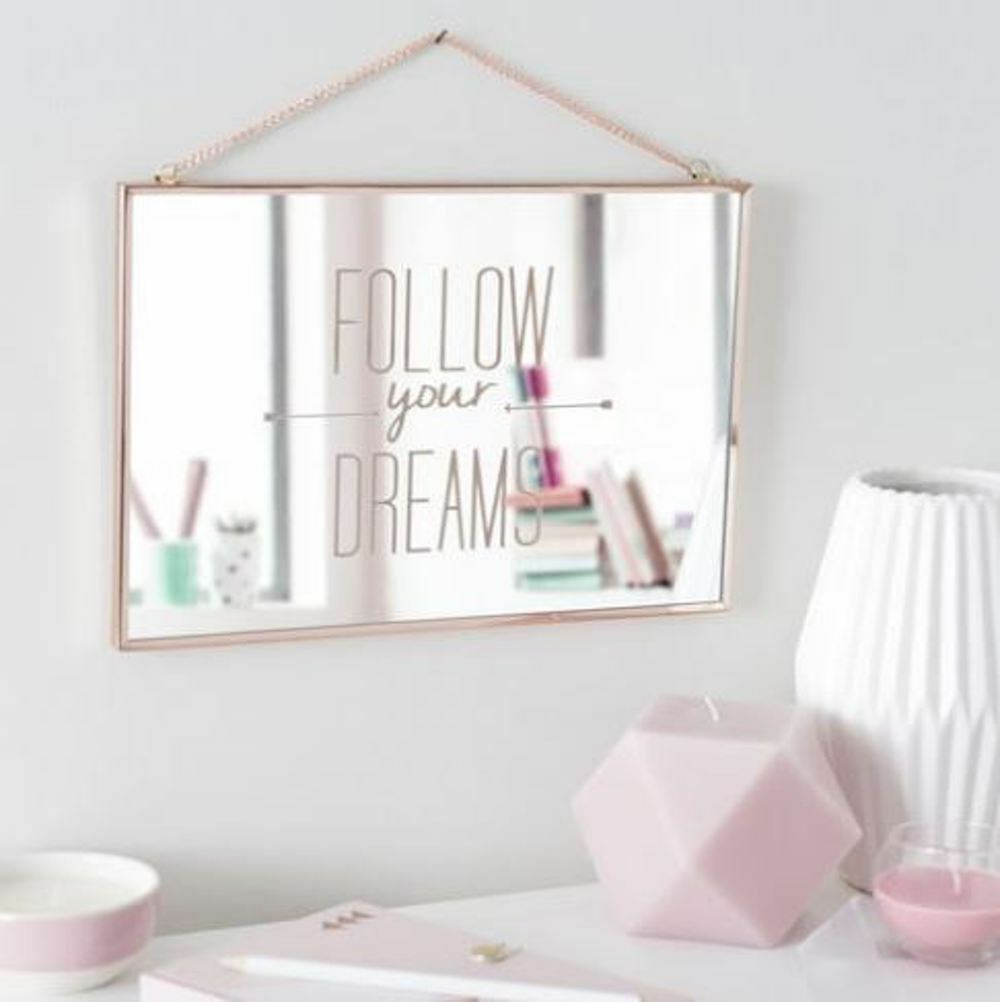 Wall Mirror 20cm X 30cm X 1cm Decorative Follow Your Dream Mirror ...