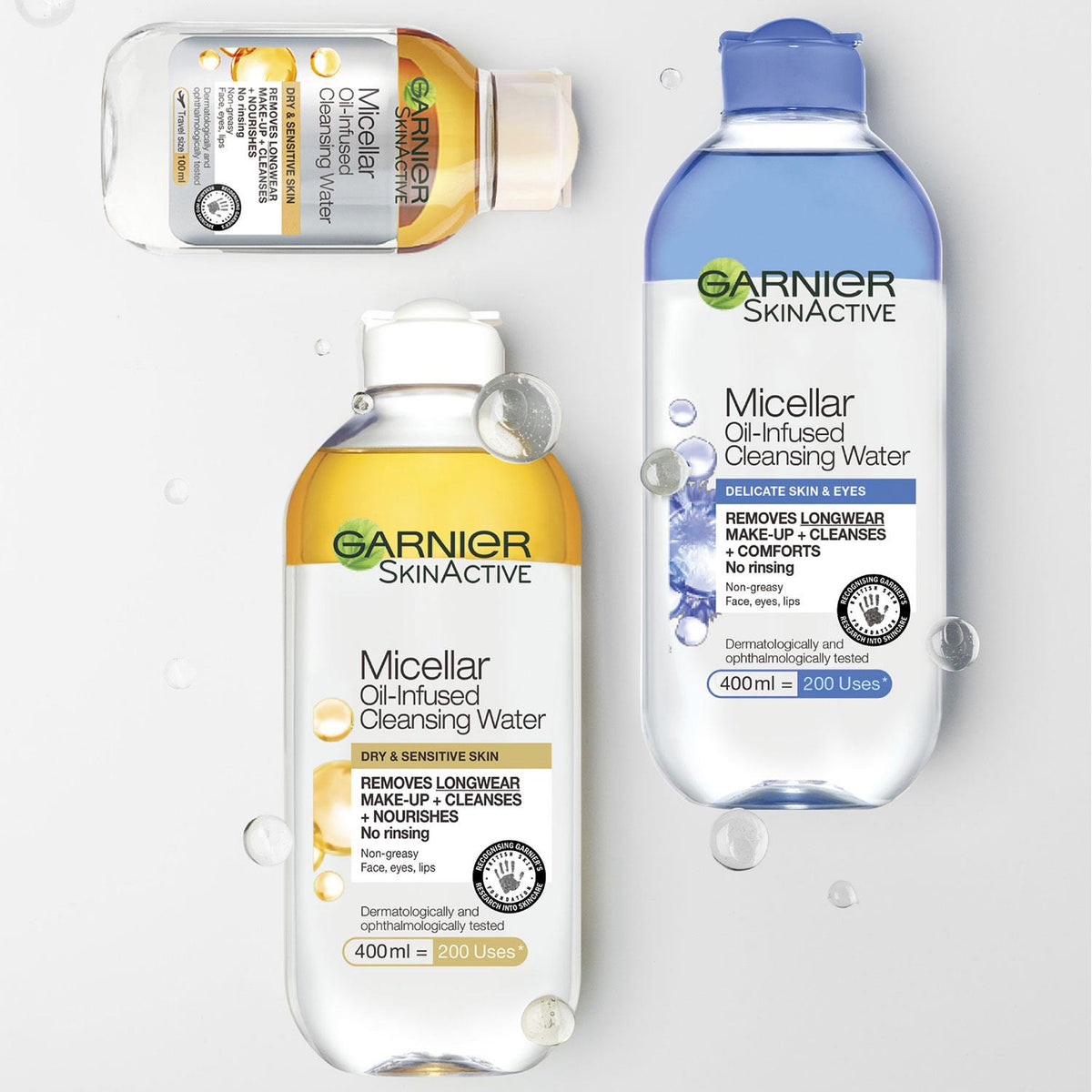 Garnier Micellar Water Facial Cleanser Delicate Skin and Eyes 400ml ...