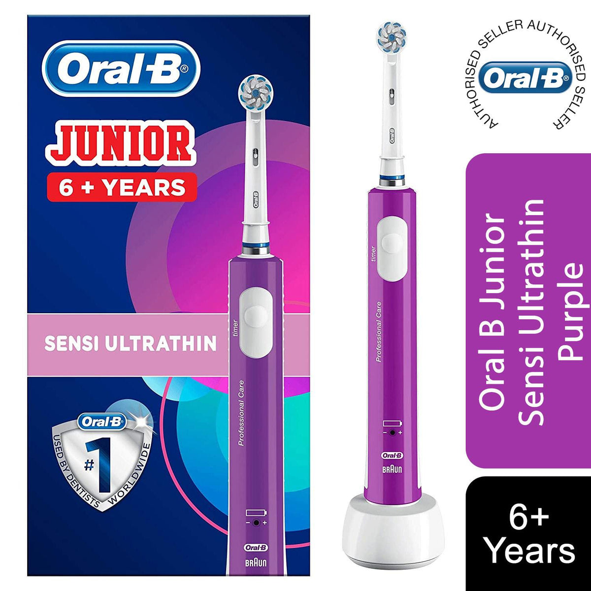 Oral-B Junior Kids Electric Toothbrush Rechargeable for Aged 6+, Green ...
