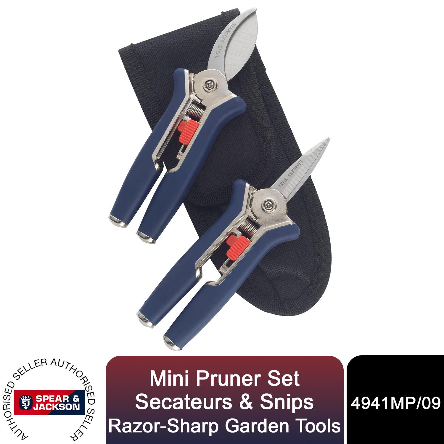 Spear & Jackson Mini Pruner Set, Secateurs & Snips Razorsharp Garden T ...