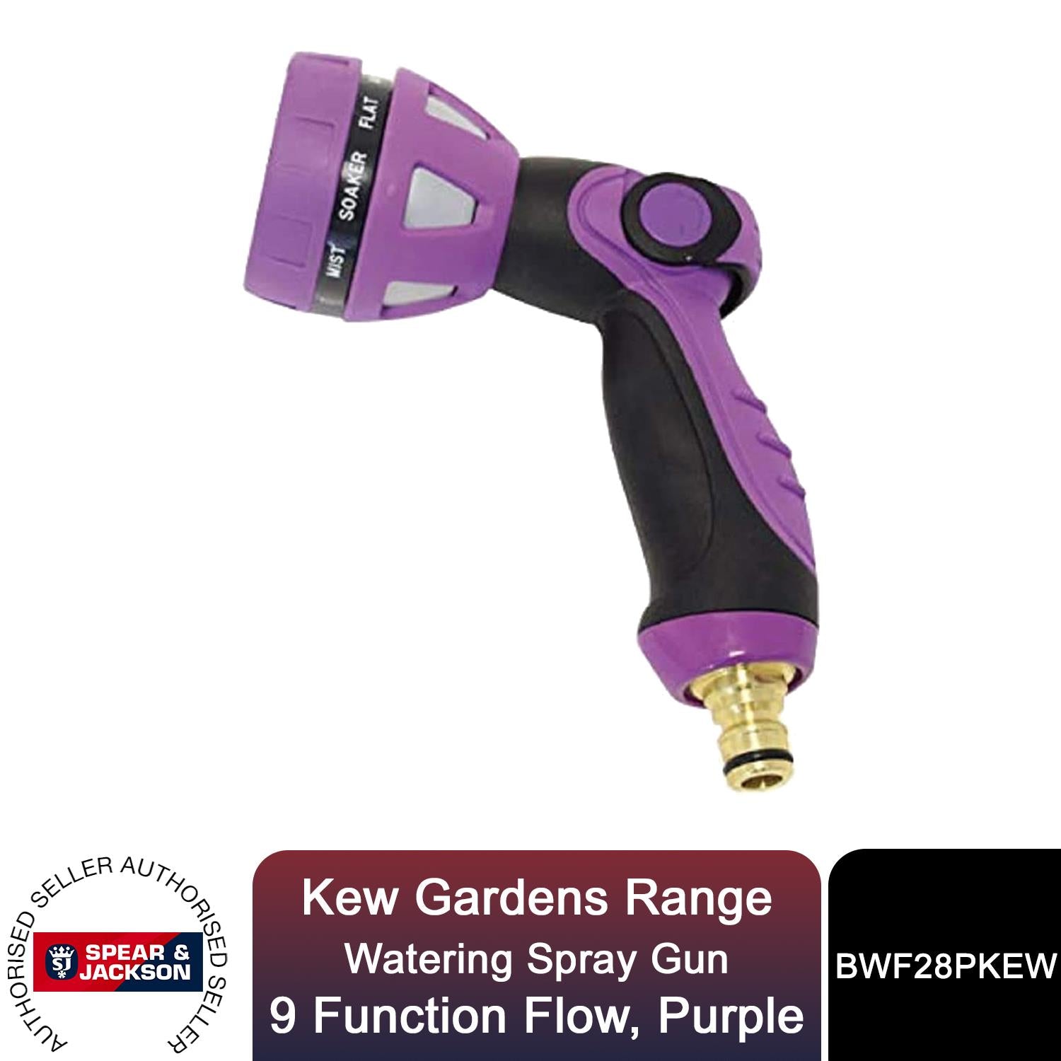 Spear & Jackson Watering Spray Gun, 9 Function Flow, Kew Gardens Range ...