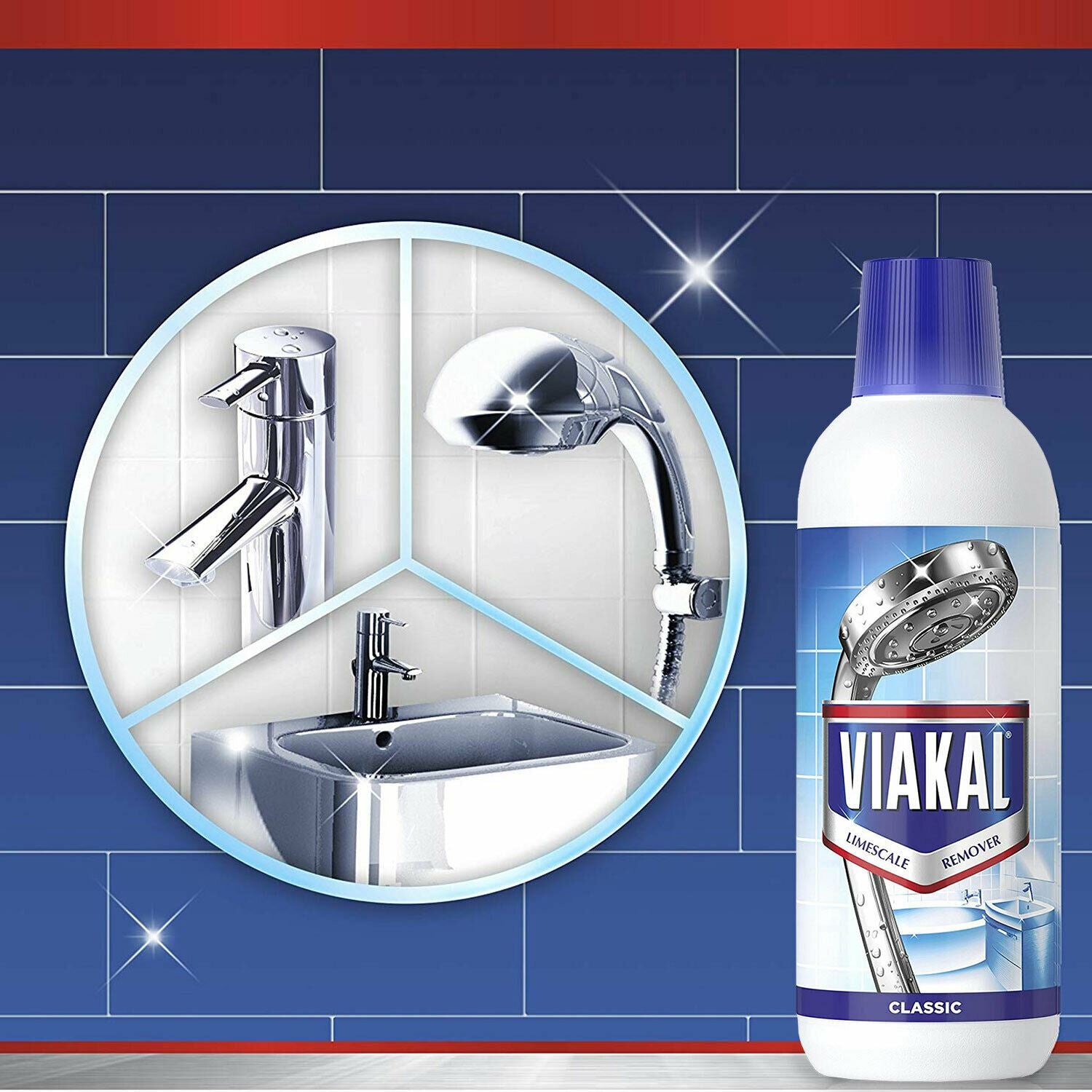Viakal Classic Limescale Remover Liquid for Long lasting Shine, 500ml ...