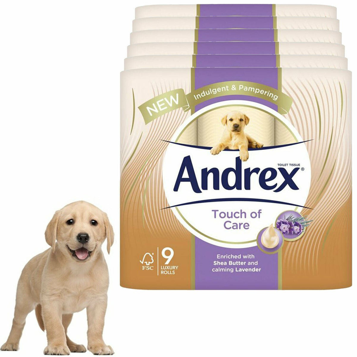Andrex Toilet Roll Touch of Care with Shea Butter Toilet Paper, 162 Ro ...