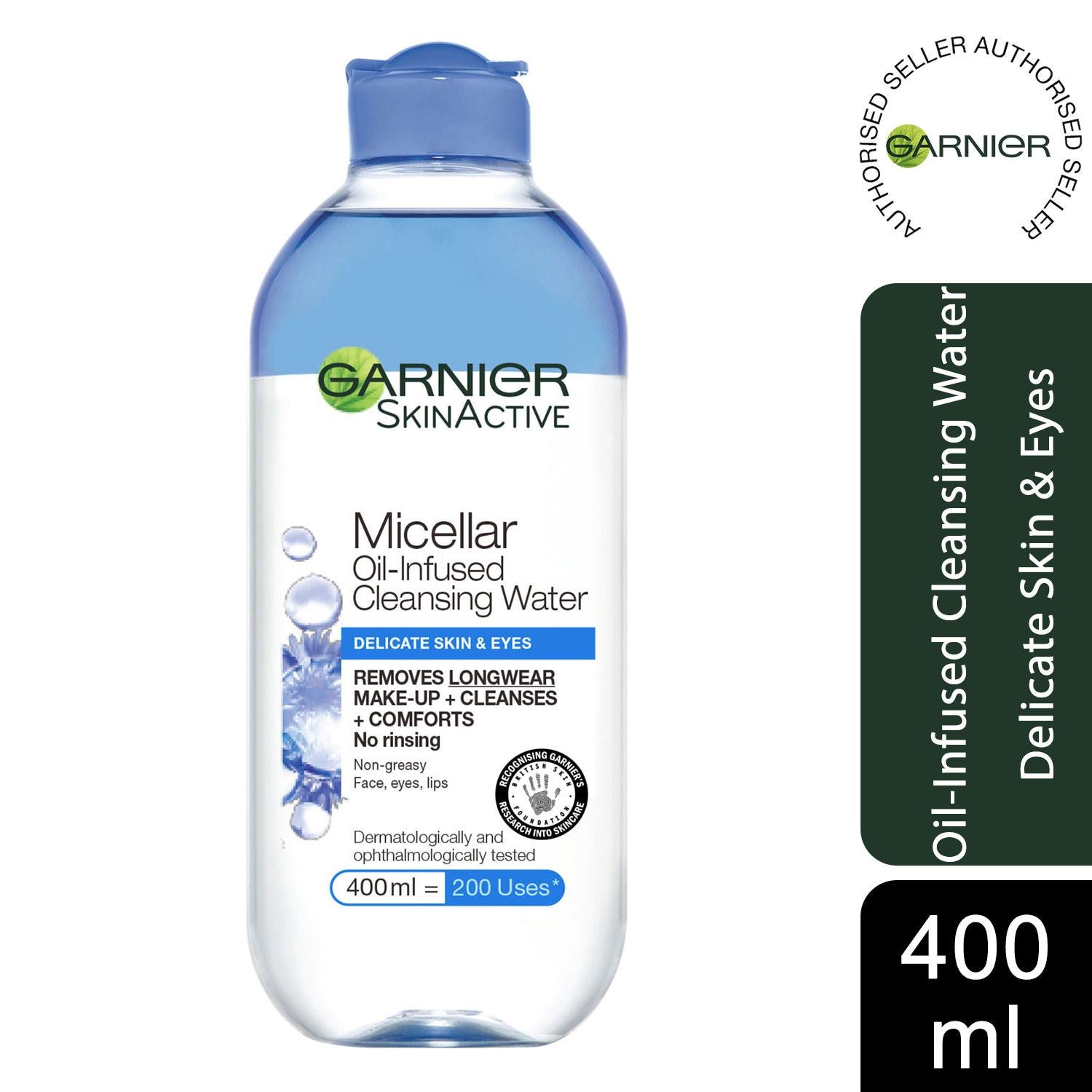Garnier Micellar Water Facial Cleanser Delicate Skin and Eyes 400ml ...