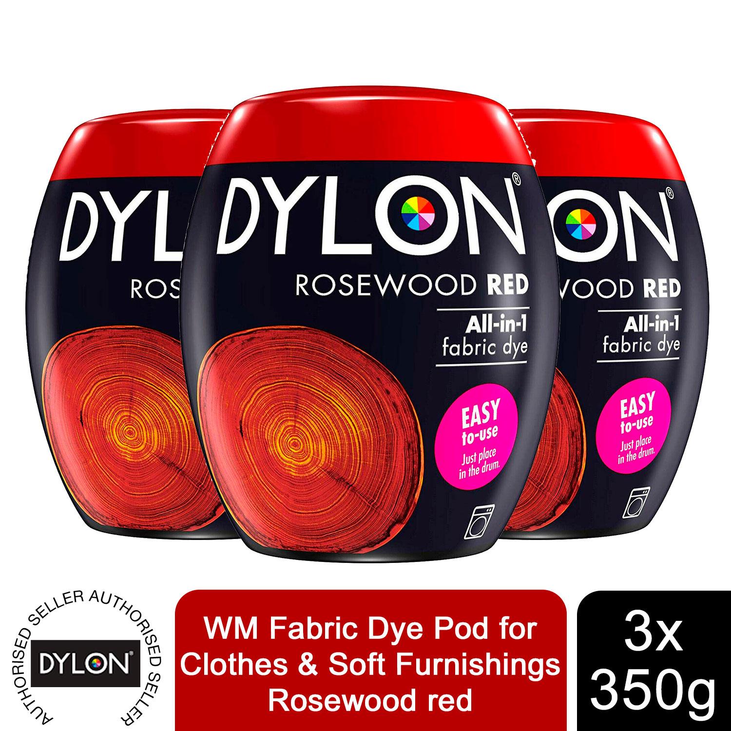 DYLON Washing Machine Fabric Dye Pod, Rosewood Red, 3 Packs of 350g ...