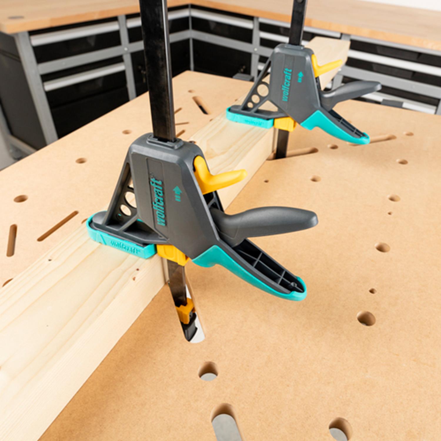 wolfcraft EHZ PRO One-Hand Clamp for Clamping and Opening, 100/300 mm ...