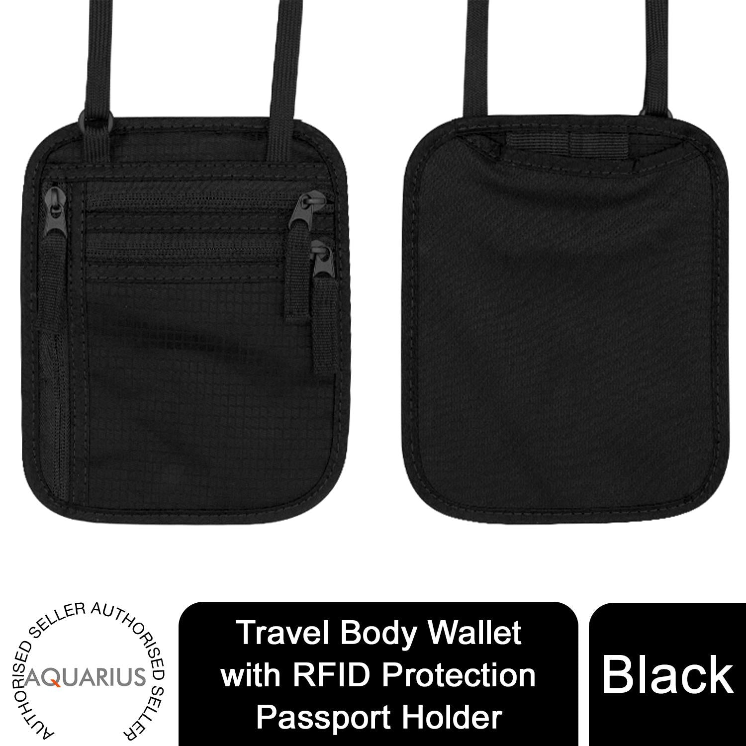 Travel Body Wallet with RFID Protection Passport Holder, Black – Avant ...
