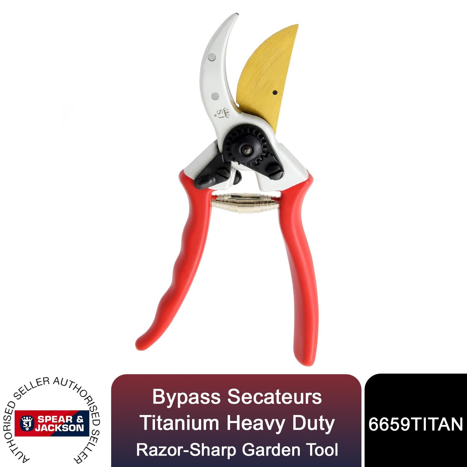 Spear & Jackson Bypass Secateurs, Titanium Heavy Duty Razorsharp Garde ...